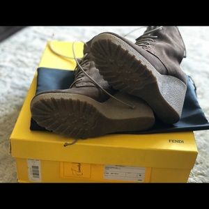 Fendi | Shoes | Fendi Tronchetto Crosta Terra Brown Suede Bootie | Poshmark